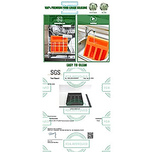 Silicone Ziplock Bag Organizer for Kitchen Drawer Pantry Organization, Compatible with Ziploc, Solimo, Hefty, Glad All Brands Plastic Food Storage Bags, Fits Gallon, Quart, Sandwich, Slider Quart, Snack Baggie, 5 Slots, Orange