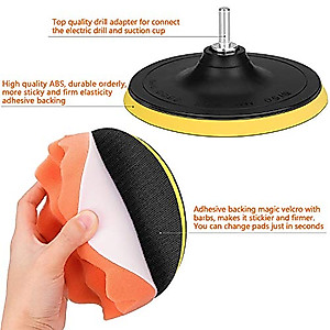 6 Inch Buffing and Polishing Pad Kit 11 PCS with Drill Adapter