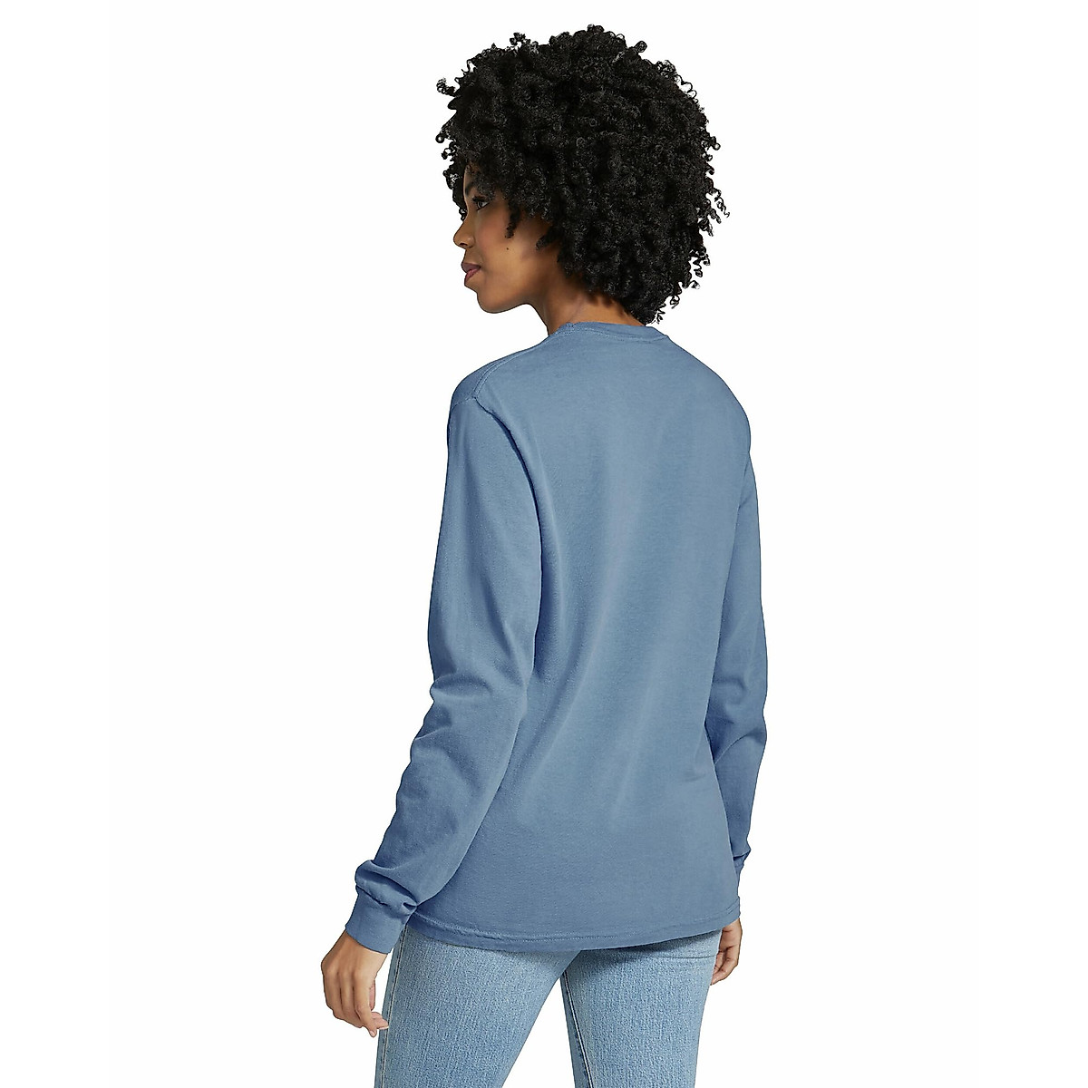 Comfort Colors Adult Long Sleeve Tee, Style G6014, Blue Jean, Large