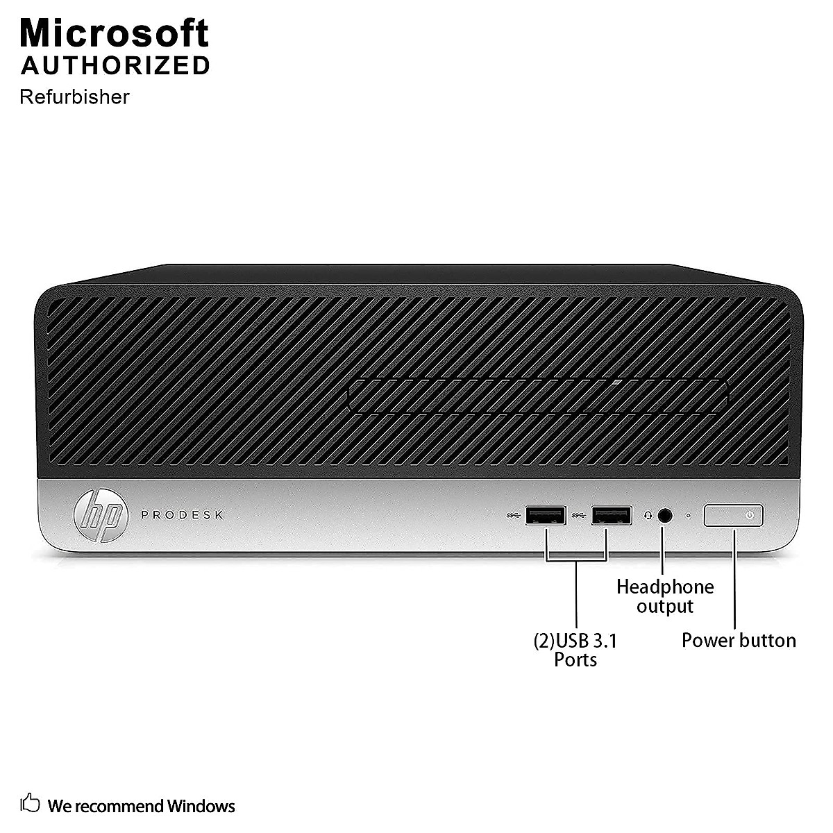 HP ProDesk 400 G4 Small Form Factor Desktop PC, Intel Pentium G4400 3.3GHz, 8G DDR4, 512G SSD, WiFi, BT 4.0, DVD, Windows 10 64-Multi-Language Support English/Spanish/French(Renewed)