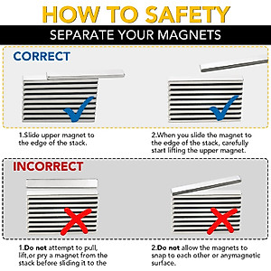 Strong Neodymium Bar Magnets (50 Pack) - 2X Stronger, 2X Thicker, Powerful Rare Earth Magnets - Industrial Strength NdFeB Magnet Set for Fridge, DIY, Crafts - 60 x 10 x 3 mm
