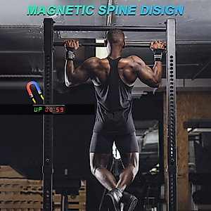 Jhering Portable Gym Timer, Workout Clock with Rechargeable Battery and Built-in Magnet, Stopwatch Countdown/Up for Home Gym Garage Fitness, Interval Training, EMOM, Tabata, Boxing (Black)