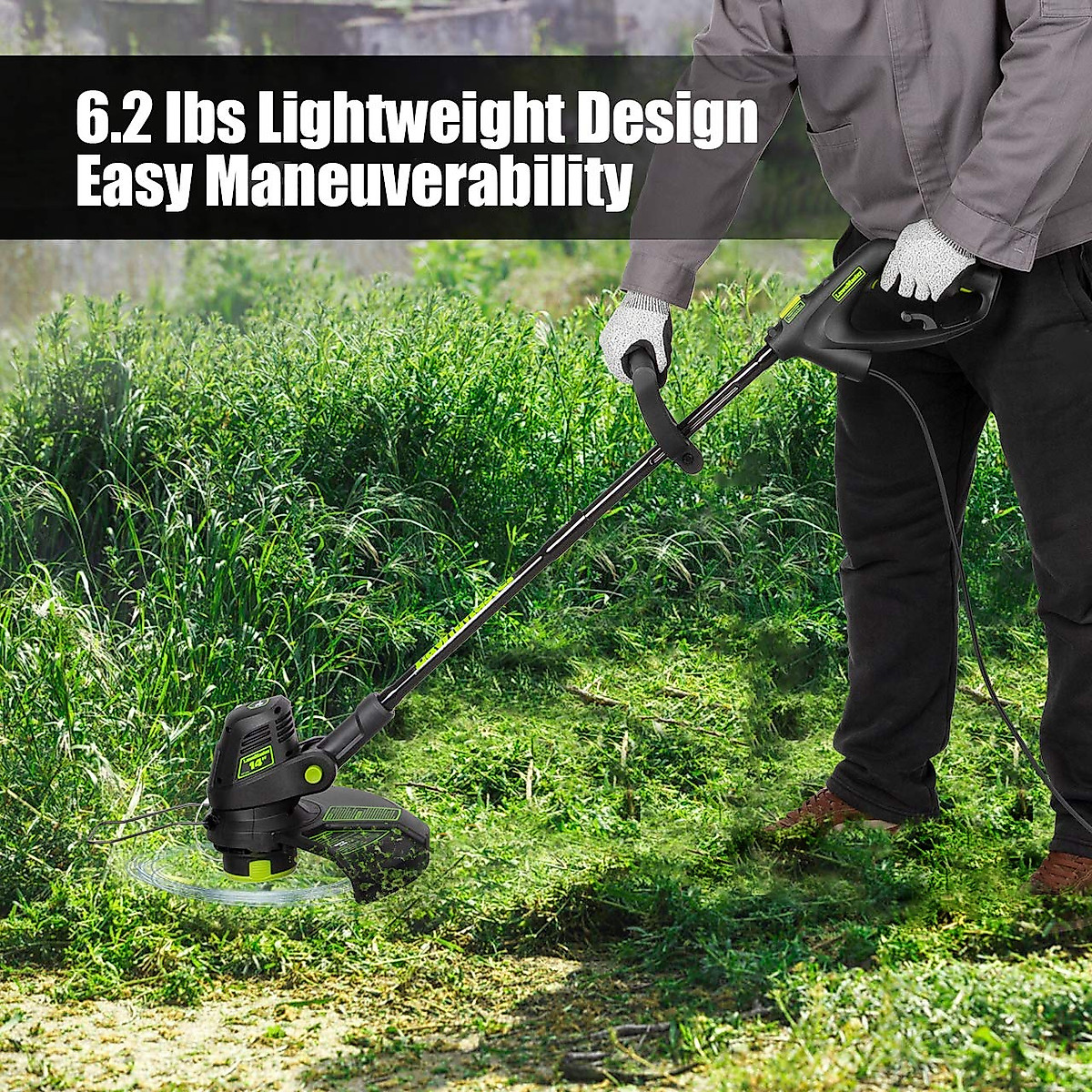 LawnMaster GT1454 Electric String Trimmer 5.5Amp 14-Inch Corded Grass Trimmer