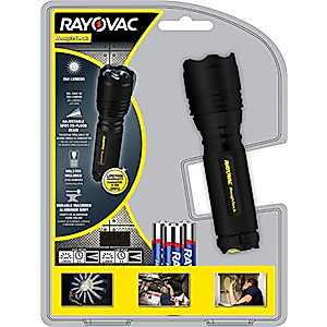 Rayovac Roughneck LED Flashlight, Bright Flashlight for Running, Camping Gear and Emergencies, EDC Flashlight with Holster and AAA Batteries Included, Pack of 1