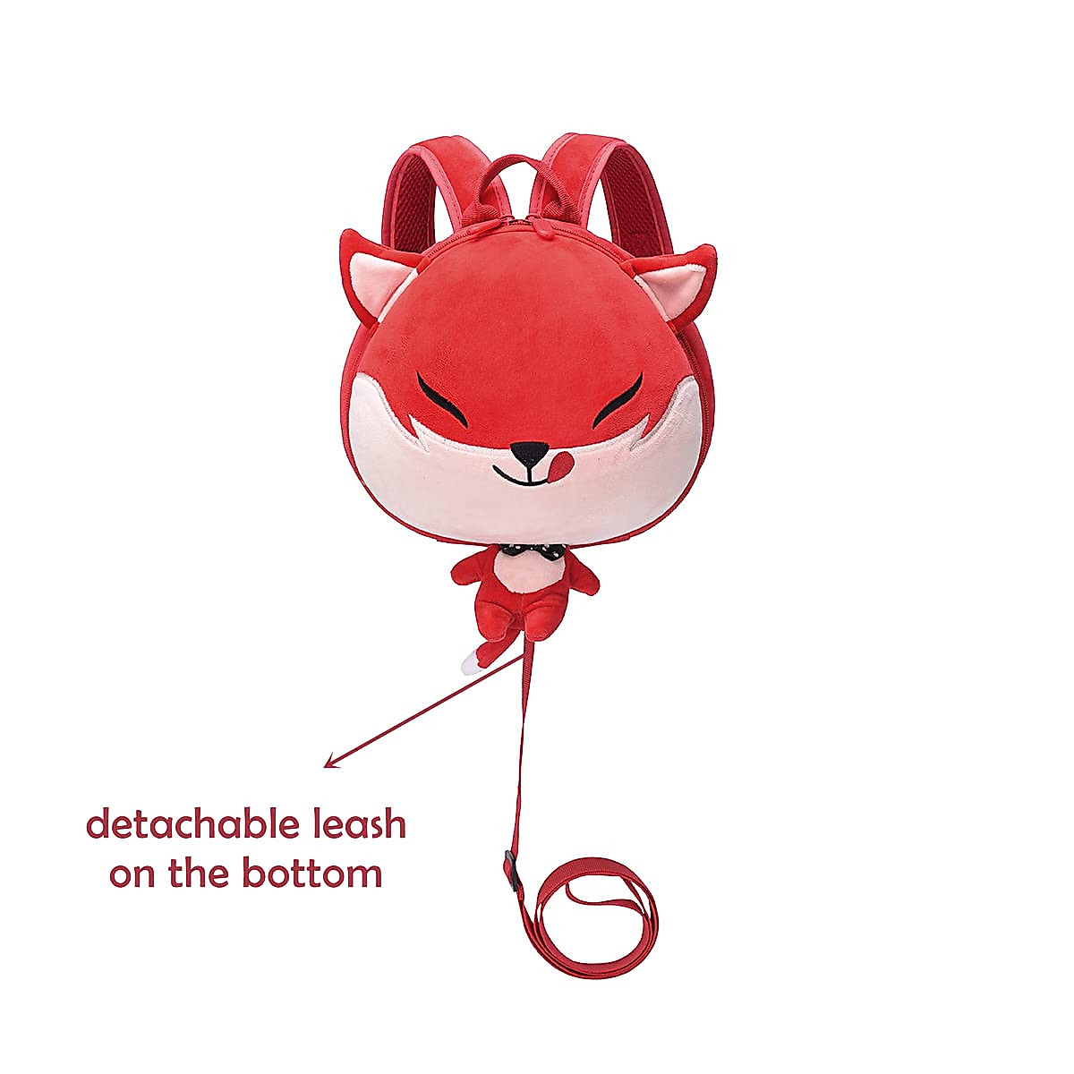 Kids happy Animal Backpack Leash for Toddlers,Baby Harness Backpack for Kids,Child Backpack Walking Leash,Plush Backpack Harness,Cute Backpack Leash,Toddler Tether Backpack (Fox)