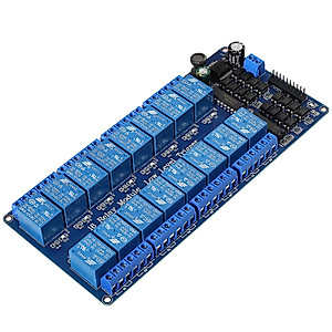AOICRIE 12V 16-Channel Relay Interface Board Module Optocoupler LED LM2576 Power for Arduino DIY Kit PiC ARM AVR