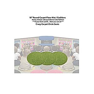 18" Round Carpet Floor Mat / Cushions Colorful Fun for Home, School, Library & Dorm Rooms, Group Activities and Story Time | Crazy Carpet Circle Seats (3 Seat Set, p) Sour Grapes