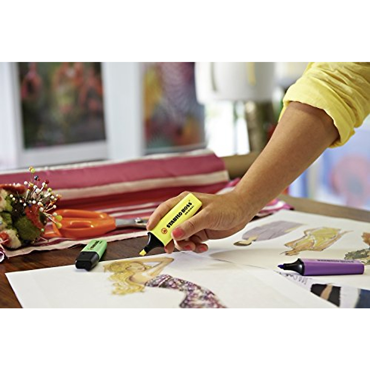 STABILO Highlighter BOSS ORIGINAL Yellow Wallet of 4