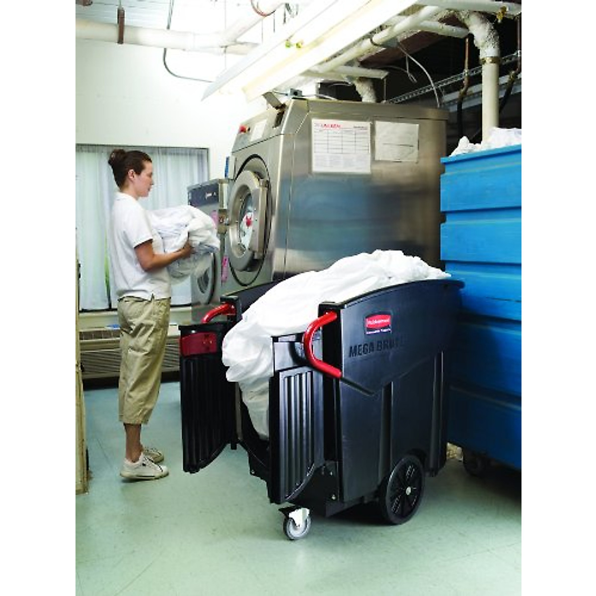 Rubbermaid Commercial Executive Series Mega Brute Waste Collection Cart, 120-Gallon, Black (9W7300BLA)