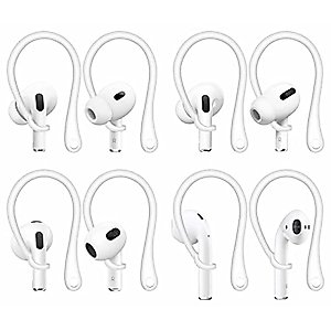 4 Pairs 【 Anti-Slip 】 Compatible with AirPods 2 Ear Hooks, Replacement Ergonomic Design Comfortable Fit Ear Tips Wingtips Sport Holder Accessories Compatible with AirPods 3 2 1 & Pro White 722