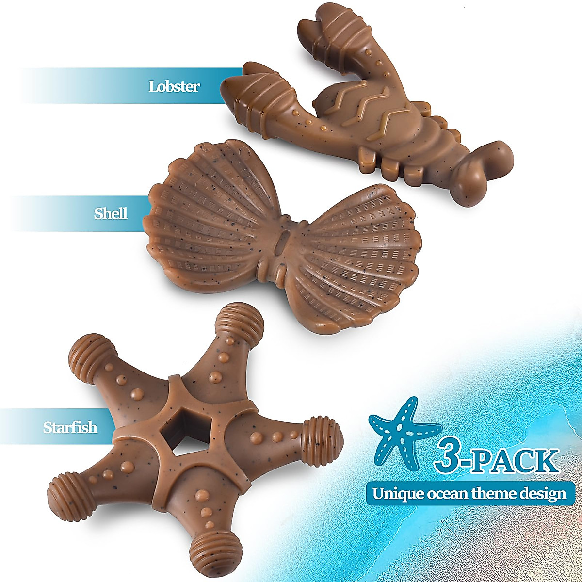 Dog Toys for Aggressive Chewers, Indestructible Dog Toys for Large Dogs, Dog Chew Toys for Large Medium Small Breed, 3 Pack Super Chewer Dog Toys with Tough Nylon, Gift for Dogs