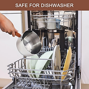 Coffee and Butter Warmer,Milk Pot,Stainless Steel Hot Oil Pan, Hot Sauce Small Pot Cooking, Butter Melting Pot With Handle, Sauce Serving Pots(300ml)