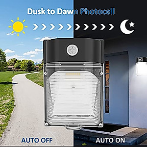 G GJIA 30W 3600LM LED Wall Pack Light, Led Wall Pack with Photocell (Dusk to Dawn), AC100-277V 5000K Wall Pack Lights Outdoor Led Wall Mount Lights for Porch Garden Garage Warehouse Security Lighting