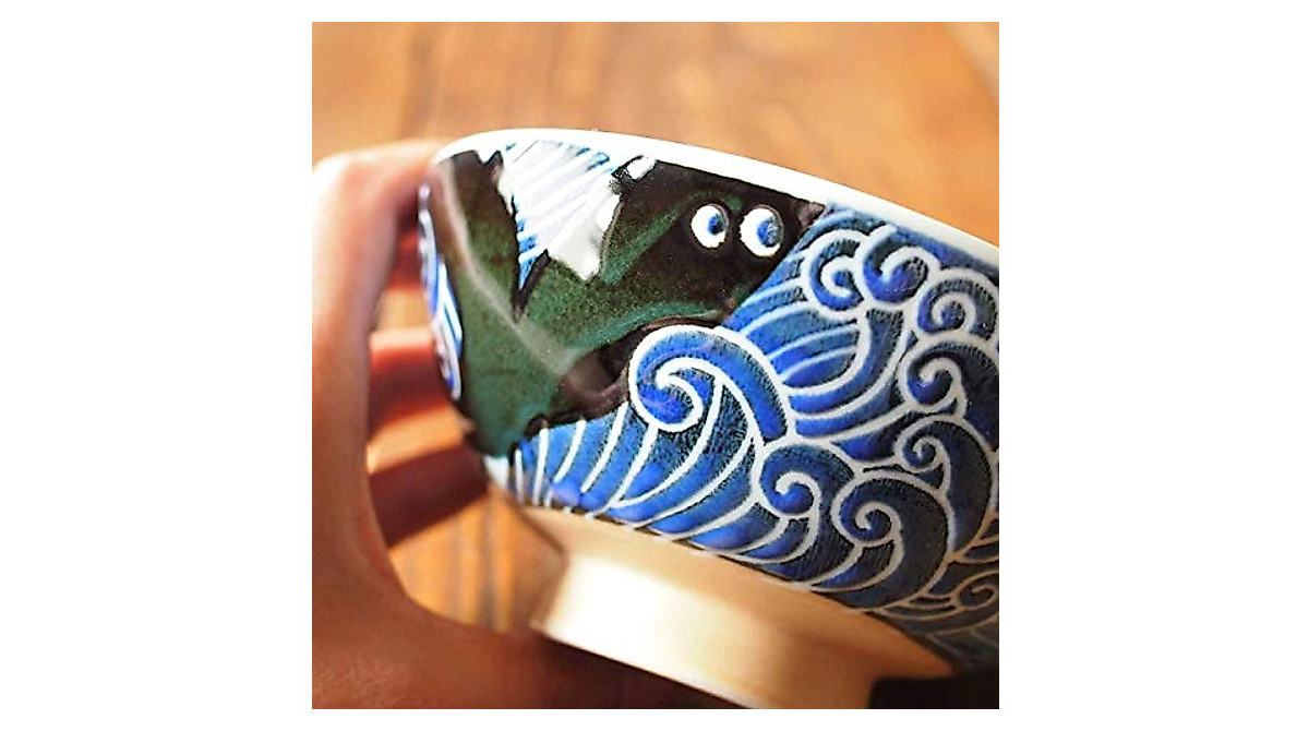 MINORU TOUKI Blue Ceramic Rice Bowl Set of 2