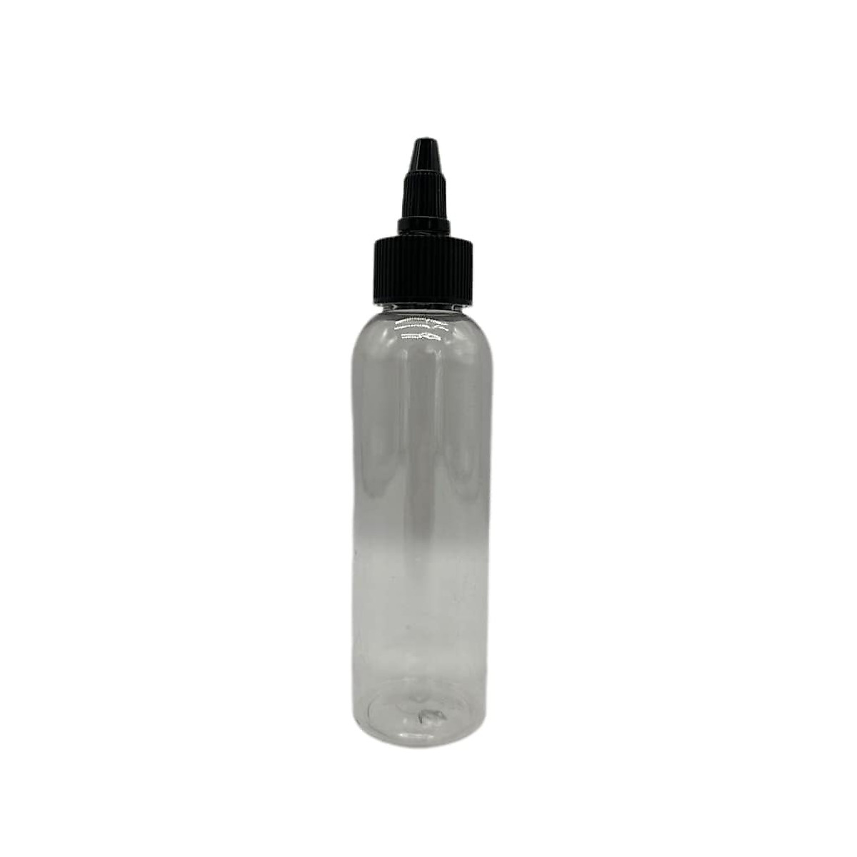 Natural Farms 4 oz Clear Cosmo Plastic Bottles -12 Pack Empty Bottle Refillable - BPA Free - Essential Oils - Aromatherapy | Black Twist Top Cap - Made in the USA