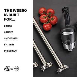 Waring Commerical WSB50 Big Stix Heavy Duty Immersion Blender, 12" Removable Shaft, 1 HP/700 Watt Variable Speed Motor, 120V, 5-15 Phase Plug