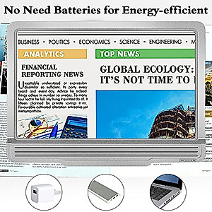 NZQXJXZ 5X Rechargeable Full Book Page Magnifier 6" x 9" Magnifying Glass for Reading 43 Ultra Bright LED Light Small Print Magnifier Lightweight for Low Eyesight Person and Seniors