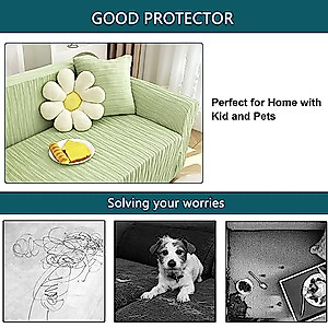 GUYIRT Couch Cover 2 Seater, Ice Silk Sofa Cover Breathable Sofa Slipcovers Easy Fit Washable Furniture Sofa Protector for Living Room-Blue-4 Seater(235-300cm)