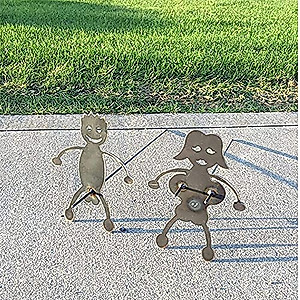 Beauty HAO Hot Dog Roaster, Stainless Steel Marshmallow Roaster, Novelty Barbecue BBQ Tools, Barbecue Forks Accessories for Campfire, Bonfire and Grill (Marshmallow Girl + Hot Dog Boy)-A, Silver