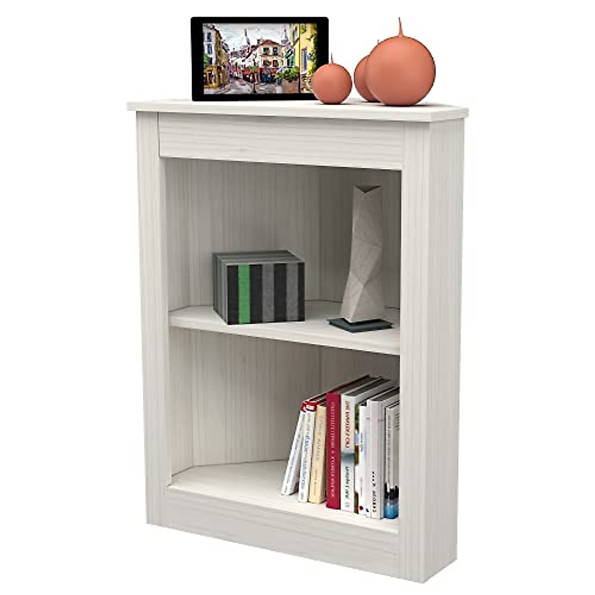 Inval 31.5" 2-Shelf Corner Bookcase, Washed Oak