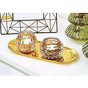 Stainless Steel Towel/ Dish Plate, Tea/ Fruit Storage Trays Cosmetics Jewelry Organizer, Gold, Oval