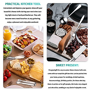Patelai Charcuterie Board Accessories Cheese Spreader Knife Set Charcuterie Utensils Butter Knife Stainless Steel Mini Serving Tongs Spoons Appetizer Forks for Pastry Christmas(Silver,18 Pieces)