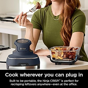 Ninja Crispi Air Fryer, Microwave, Freezer & Dishwasher Safe, Non Toxic Glass Portable Cooking System, 4 QT & 6 Cup Glass Containers with Storage Lids, Easy Meals, Air Fry, Bake, & More Grey, FN101GY