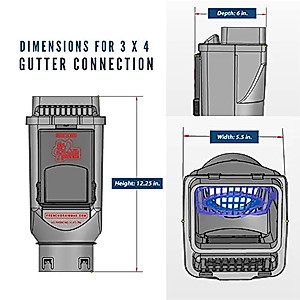 French Drain Man Leaf Filter and Downspout Cleanout, Gutter Guard, Gutter Downspout Extensions, Downspout Adapter, Downspout Diverter, Leaf Eater (Black, 3 x 4 Gutters)