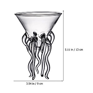 Cabilock Cocktail Glass Goblet Octopus Glass Wine Cups Party Drinking Cups Exquisite Martini Glasses Novelty Drink Cup for Party Bar