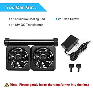 UPLY Aquarium Cooling Fan Fish Tank Fan Aquarium Chillers for Salt Water Fresh Water