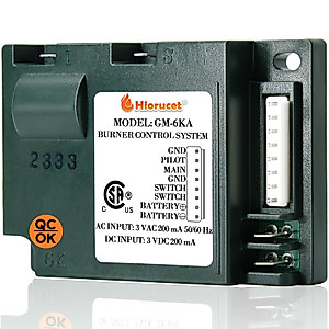 Hiorucet GM-6KA Control Module for Dexen, Heat-N-Glo, Quadrafire, Napoleon and Heatilator Fireplace, IPI Electronic Ignition Module for Dexen Industries GM6KA, 593-592, SRV593-592, IPI-6000, HHT 350M.