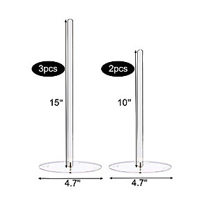 Acrylic Donut Stands Display, Clear Bagels Doughnut Holder for Wedding Birthday Party Treat, 5 pieces
