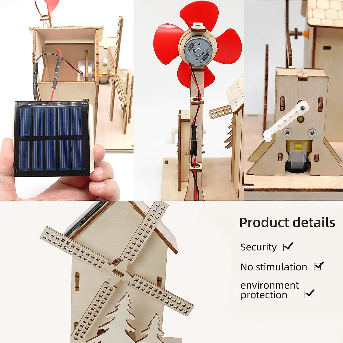 DIY Wooden Science Experiment Educational STEM Building Kit - Science Models Stem Projects for Power Generation - Solar Energy,Hand Crank Generator-Creative Motor Kit for Kids,Teens