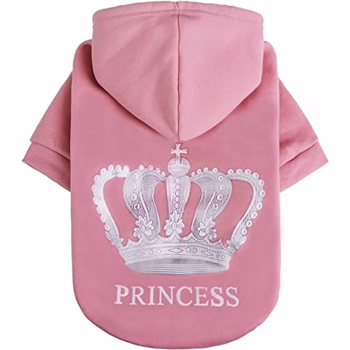 EXPAWLORER Prinecss Dog Hoodie for Girl - Hooded Dog Sweater with Leash Hole, Dog Cold Weather Clothes,Sweatshirt with Pocket, Pet Warm Outfit, Winter Coats for XS-XXL Dogs