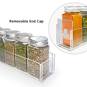 VAEHOLD Adhesive Acrylic Spice Rack with Nano Double Sided Tape Wall Mount Organizer Clear Wall Spice Rack With Shelf Ends for Kitchen Cabinet Door - 2 Pack 11 4/5‘’ Shelves