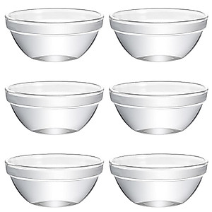 6Pcs Mini Meal Prep Bowls, Glass Ramekins Bowls, Stackable Clear Serving Bowls, Heat Resistant Food Bowls, for Salad, Dessert, Dips, Candy Dishes, Stackable and Dishwasher Safe, 2.3 Inches
