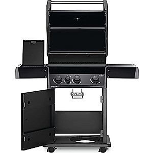 Napoleon Rogue XT 425 BBQ Grill, Black, Propane Gas - RXT425SIBPK-1 With Three Burners, Infrared Sear Station Side Burner, Barbecue Gas Cart, Folding Side shelves, Instant Failsafe Ignition