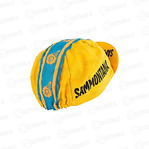 Outdoor Vintage - Anti Sweat Cotton Cycling Cap | L’Eroica, Giro D’Italia Style Bicycle Cap,Team Jersey Caps (Sammontana)