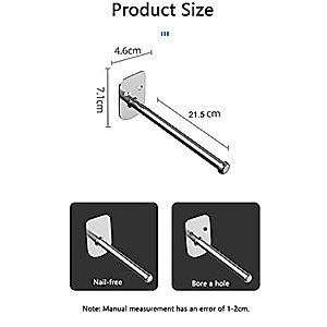 XINYUWIN Stainless Steel Clothes Hanger Storage Rack Organizer Wall Mount Adhesive OR Drilling Installation