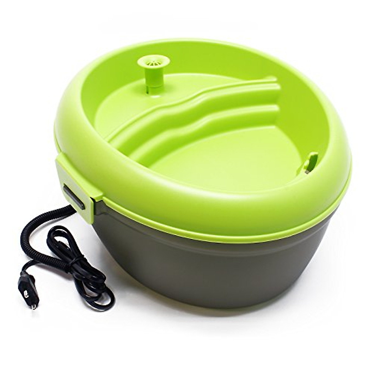 AA Aquarium Dog Water Bowl, Sharp Lime Green/Translucent Black, 1 Count (Pack of 1), (DH020)