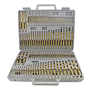 ABN Titanium Drill Bits Set Twist Drill Bit for Metal Drill Bits SAE Standard 1/16-1/2 Inch, A-Z, 1-60 Sizes - 115-Piece
