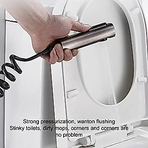 Handheld Toilet Bidet Sprayer, Stainless Steel Bidet Sprayer Adjustable Water Pressure Control Bidet Attachment with Hose Bracket