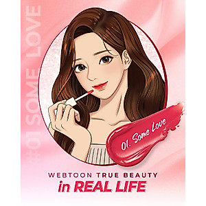 AMTS Webtoon True Beauty - 01 Some Love | Pink Lip Tint Stain | High Pigment Liquid Waterful Shine Non-Sticky Long-Wearing Long-Lasting | True Beauty Cute Pink Makeup