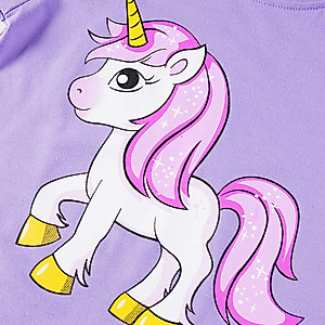 Little Girls Summer Pajamas Unicorn Short Sleeve 100% Cotton Sleepwear 2 Pieces Toddler Pjs Children Clothes Kids Jammies Sets Size 5t