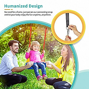 3-in-1 Toddler Swing, Swing Set with Foldable Metal Stand and Safety Belt, Baby Swings Outdoor & Indoor for Infants to Toddler, Baby Infant Swing for Swingset, Indoor Swing for Kids 6 Month+
