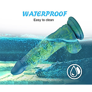 Wildolo Vibrator App Dildo 9.6'' Monster Color Silicone Dildo Realistic Adult Toy Fantasy Strong Suction Cup Dildo,Green,A43-M