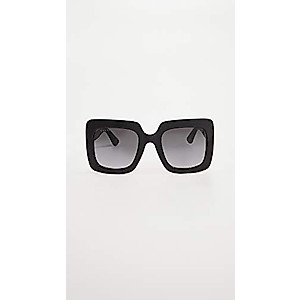 Gucci Women's GG Square Oversized Sunglasses, Black/Gradient Grey, One Size