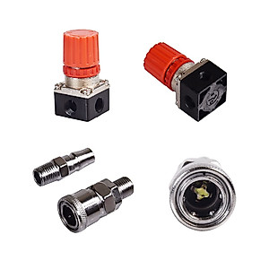 FBANG Air Compressor Pressure Regulator with Dial Indicator, 0-175 PSI Air Gauge for Air Compressor and Air Tools (4-way valve)