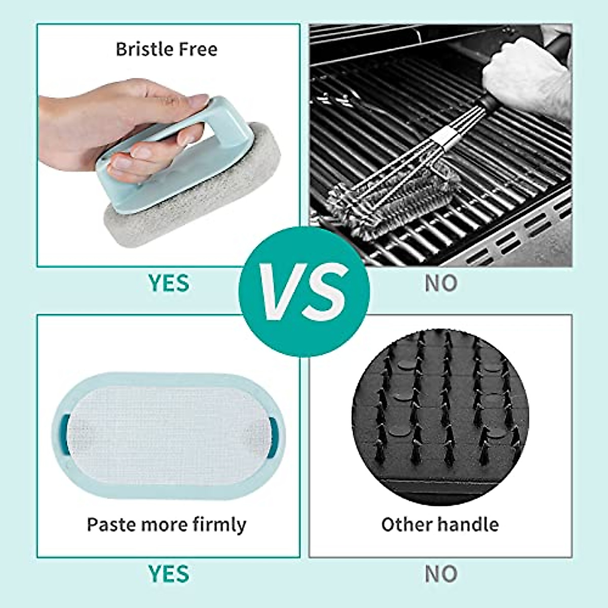 Griddle Cleaning Scouring Pads with Handle for Blackstone，Griddle Scrubber Tool for Flat Top Grill，15 Piece Griddle Brush Cleaner kit for Grill Cleaning Accessories on Hot Griddle Grill