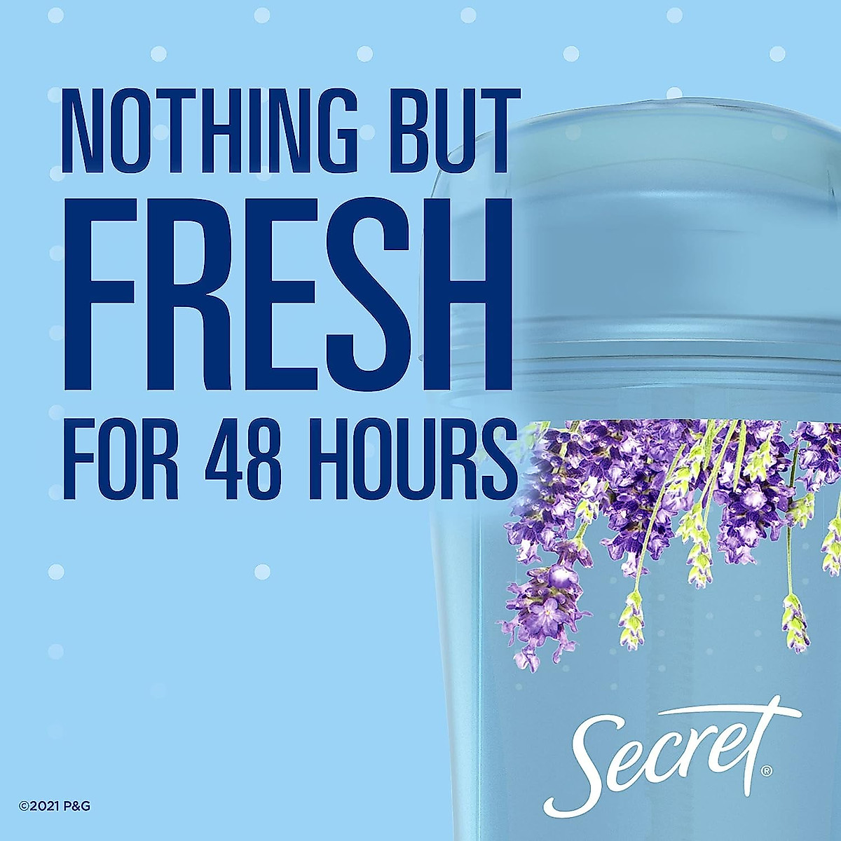 Secret Antiperspirant and Deodorant for Women, Lavender, Invisible Solid, 2.6 oz (Pack of 3)